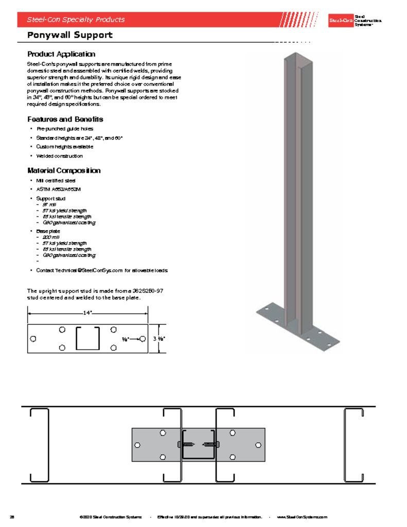 Ponywall Support - Steel Construction Systems