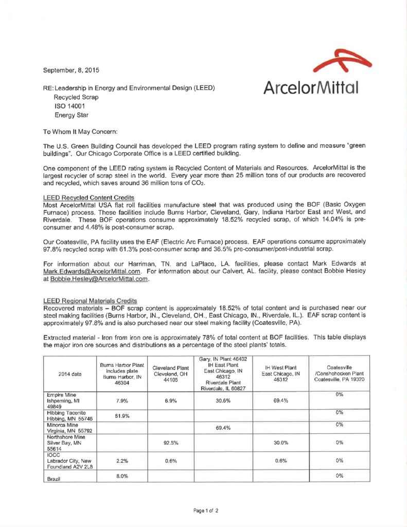 LEED Documents - Steel Construction Systems